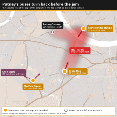 Putney’s buses are turning back again before they reach the traffic ...